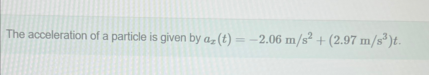 Solved The acceleration of a particle is given by | Chegg.com