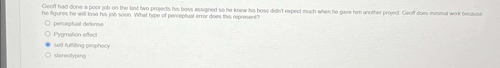 Solved Geoff had done a poor job on the last two projects | Chegg.com