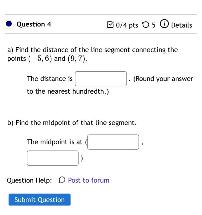 Solved find the distance of the line segment connecting the | Chegg.com