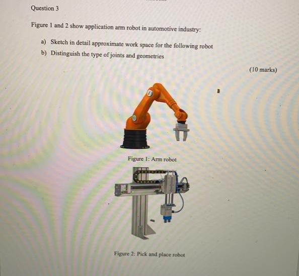 Solved Question 3 Figure 1 and 2 show application arm robot | Chegg.com