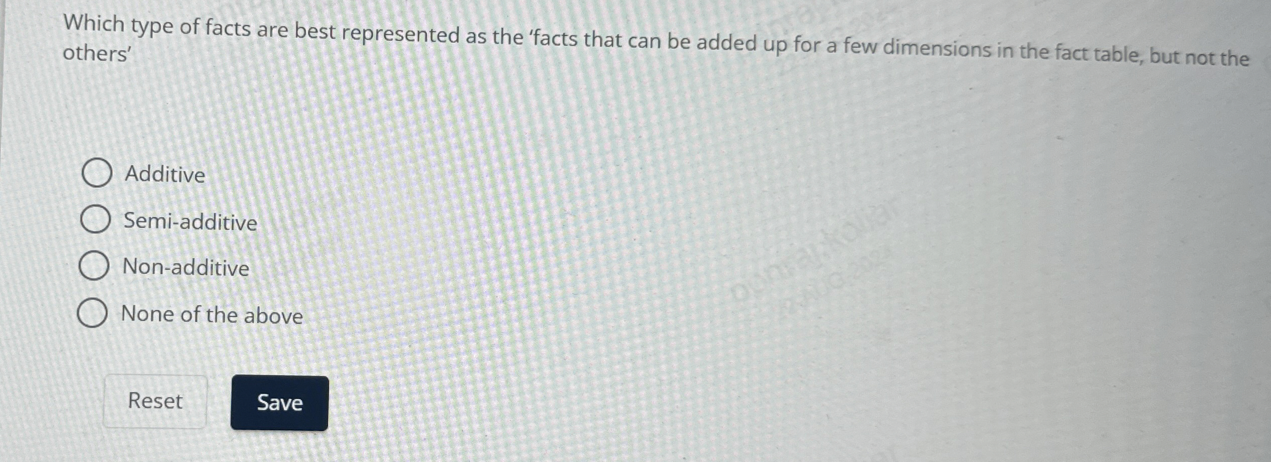 Solved Which type of facts are best represented as the | Chegg.com