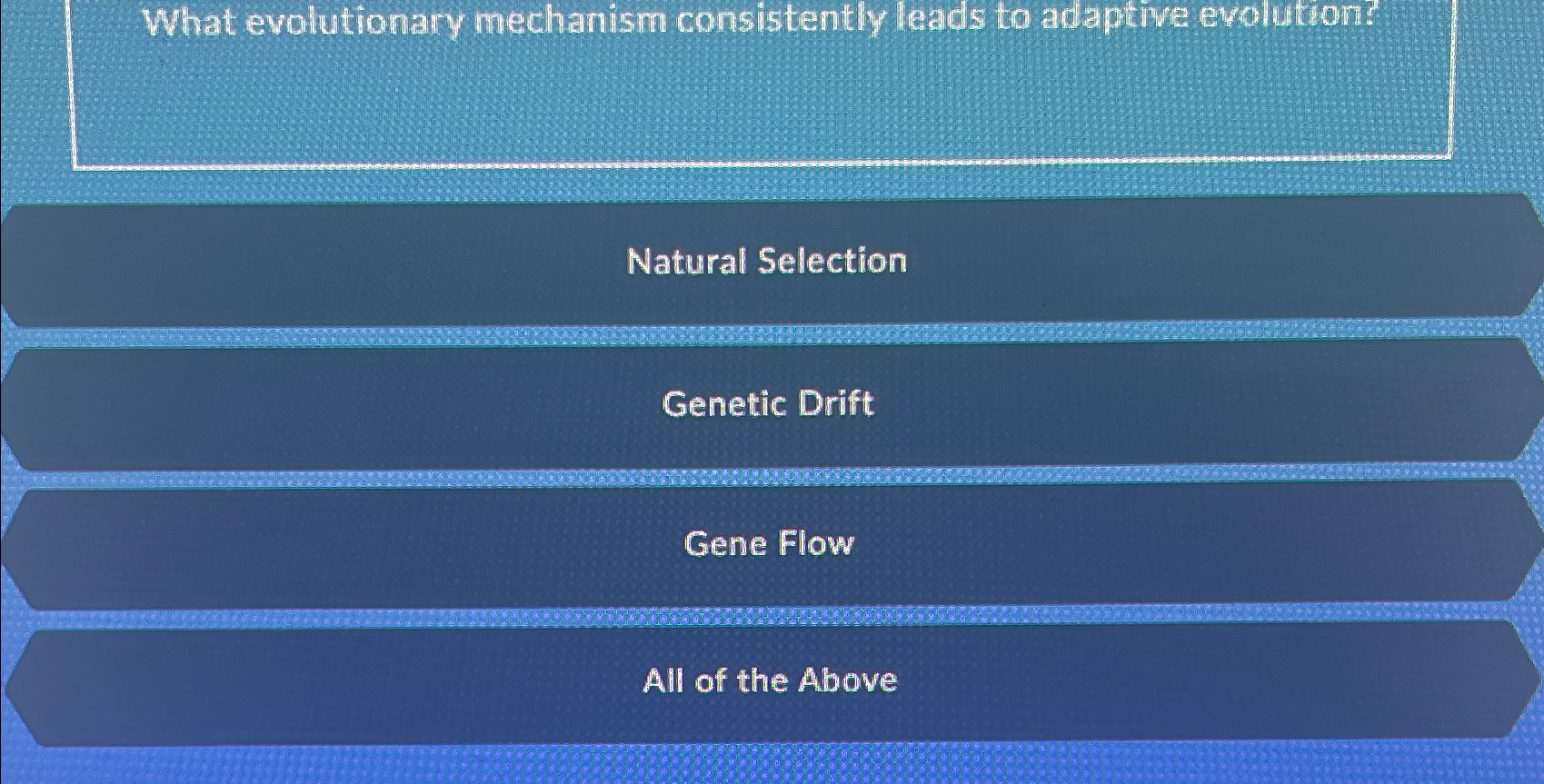 Solved What evolutionary mechanism consistently leads to | Chegg.com