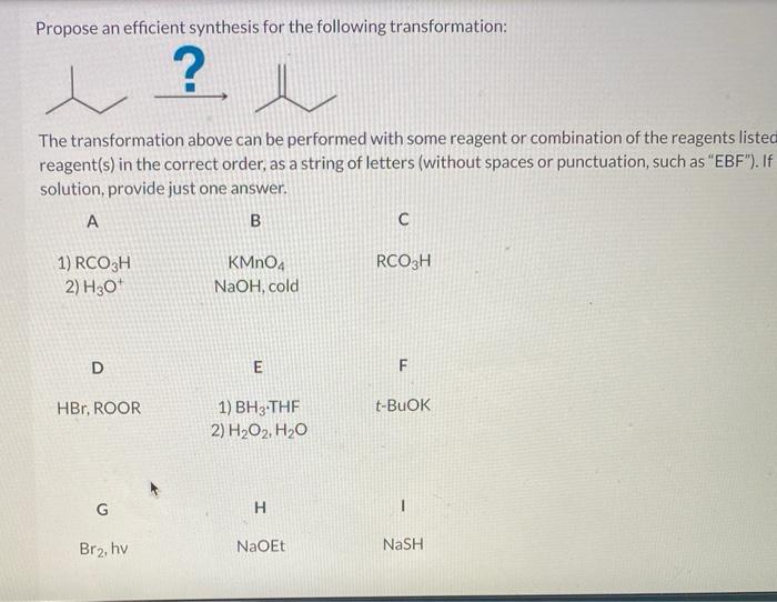 Solved Propose an efficient synthesis for the following | Chegg.com