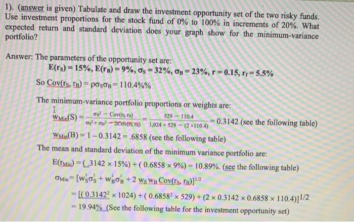 Solved 1). (answer is given) Tabulate and draw the | Chegg.com