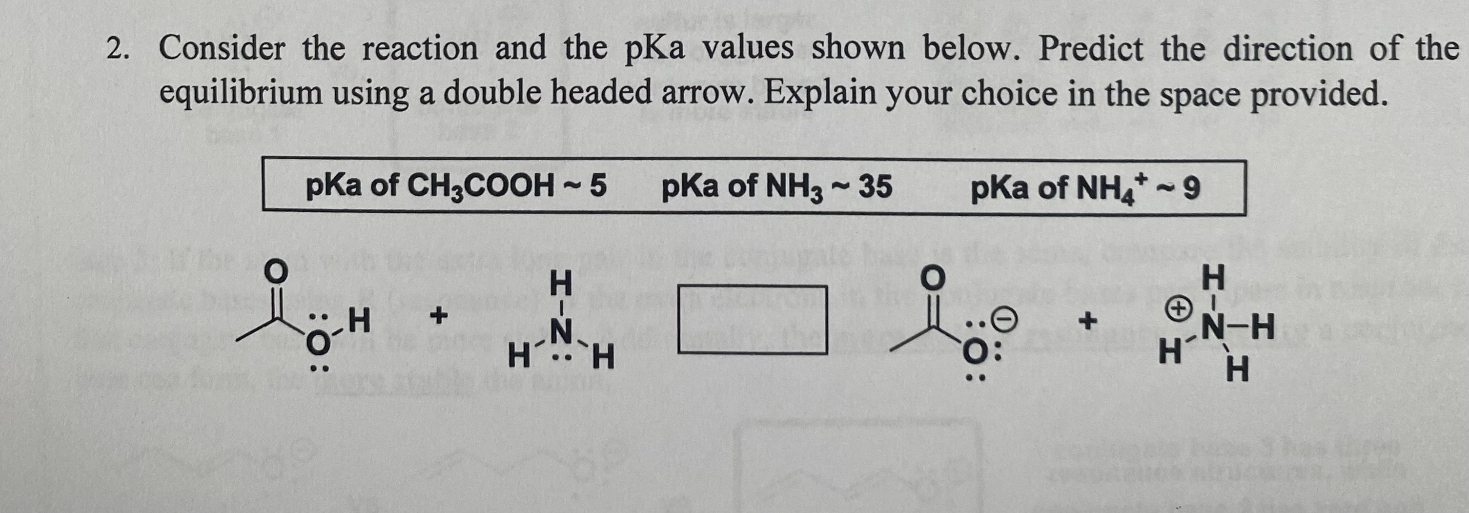 Solved Consider the reaction and the pKa values shown below. | Chegg.com