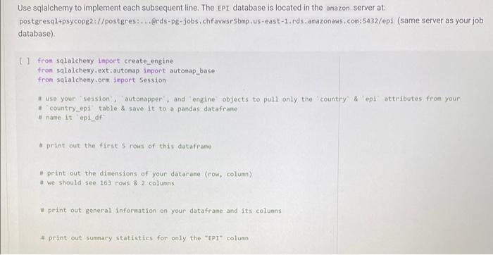 Use Sqlalchemy To Implement Each Subsequent Line The 