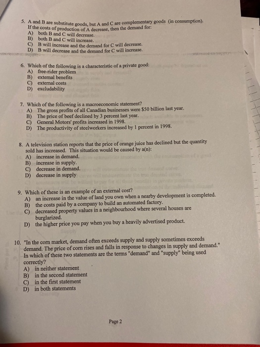 Solved Assignment #1-Winter Term 2020 1. We observe a market | Chegg.com