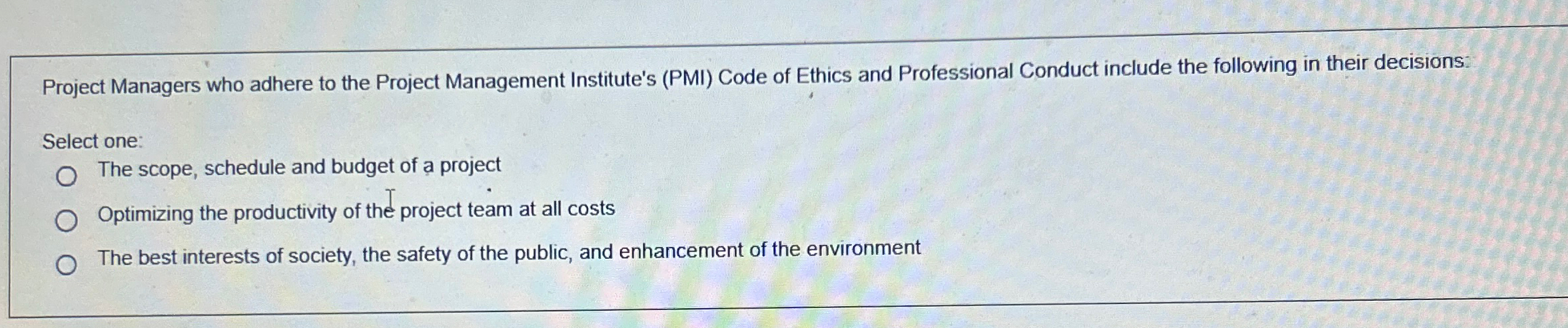 Solved Project Managers who adhere to the Project Management | Chegg.com