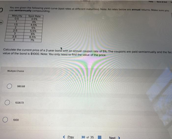Solved Help You are given the following yield curve (spot | Chegg.com