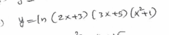 Solved y=ln(2x+3)(3x+5)(x2+1) | Chegg.com