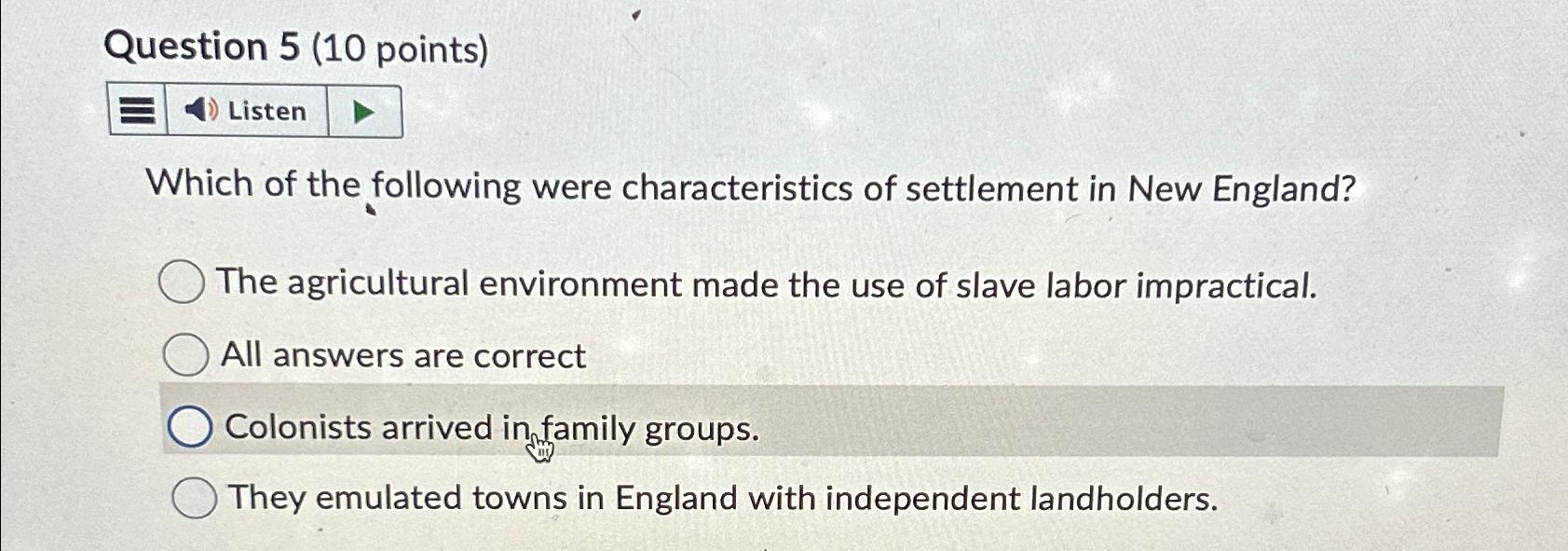 Solved Question 5 (10 ﻿points)Which of the following were | Chegg.com