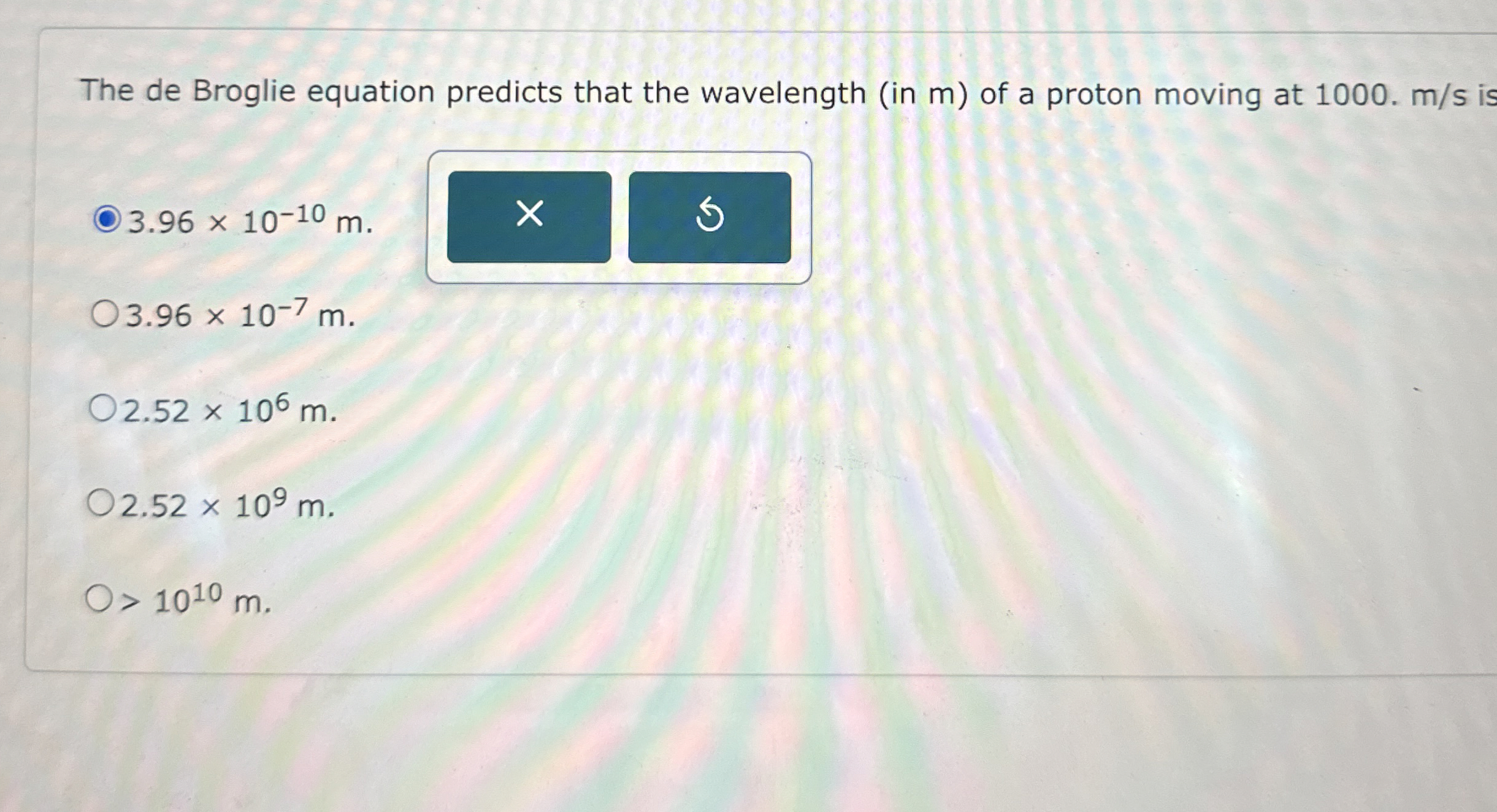 Solved The de Broglie equation predicts that the wavelength | Chegg.com