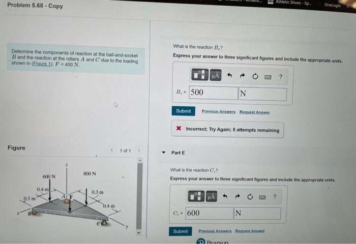 Solved Problem 5.68 - Copy Determine the components of | Chegg.com