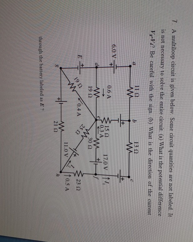 Solved 7. A multiloop circuit is given below. Some circuit | Chegg.com