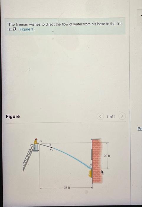 The fireman wishes to direct the flow of water from | Chegg.com