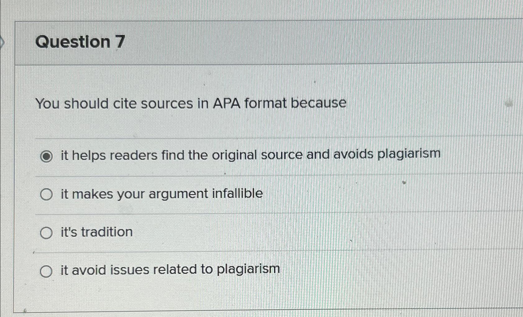 Solved Question 7You should cite sources in APA format | Chegg.com