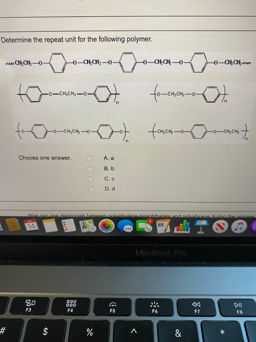 Solved Determine the repeat unit for the following polymer. | Chegg.com