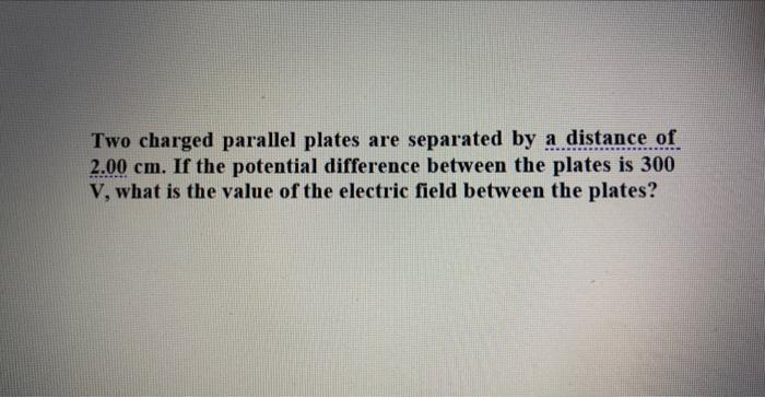 Solved Two charged parallel plates are separated by a | Chegg.com