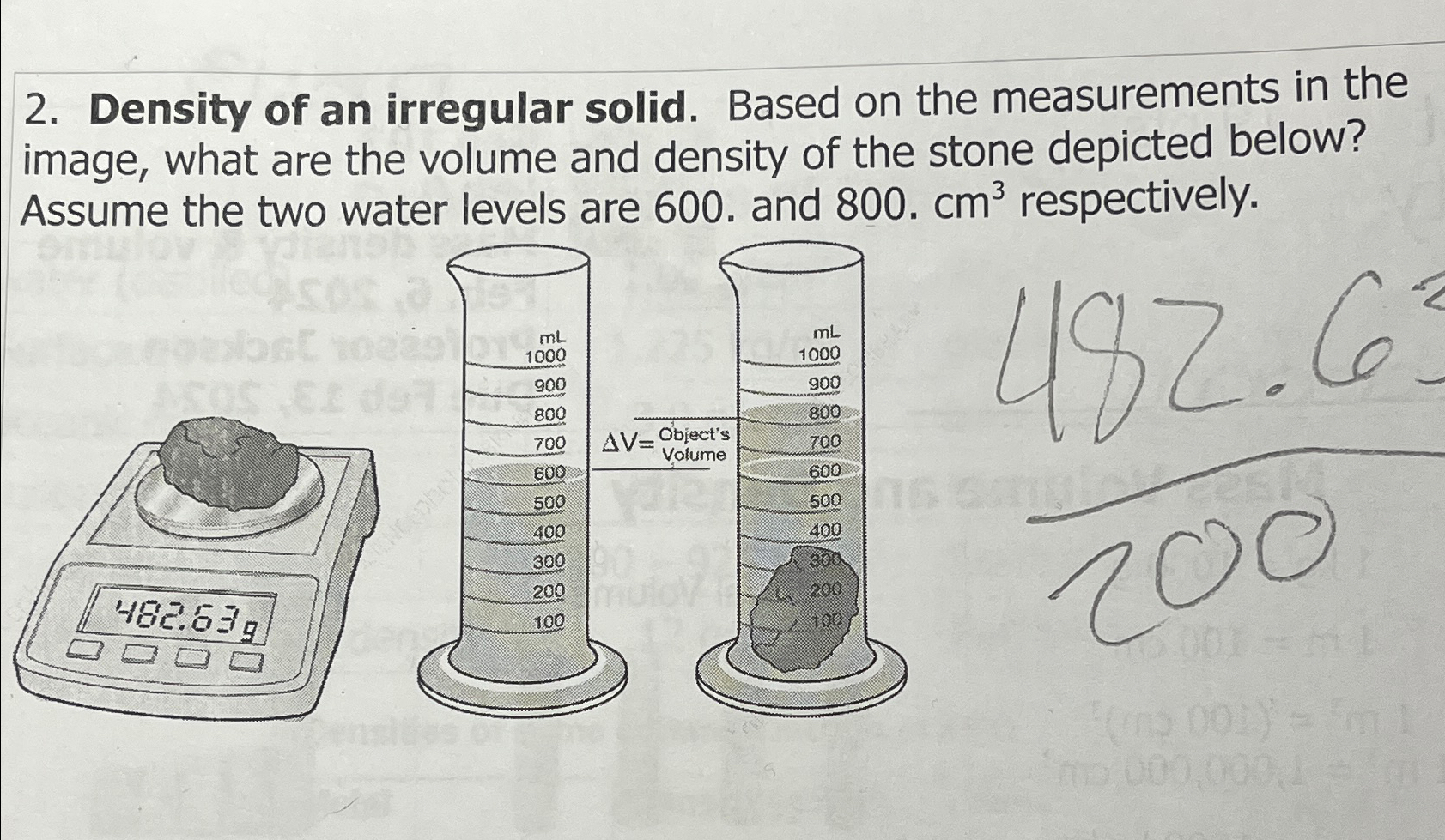 Solved Density of an irregular solid. Based on the | Chegg.com