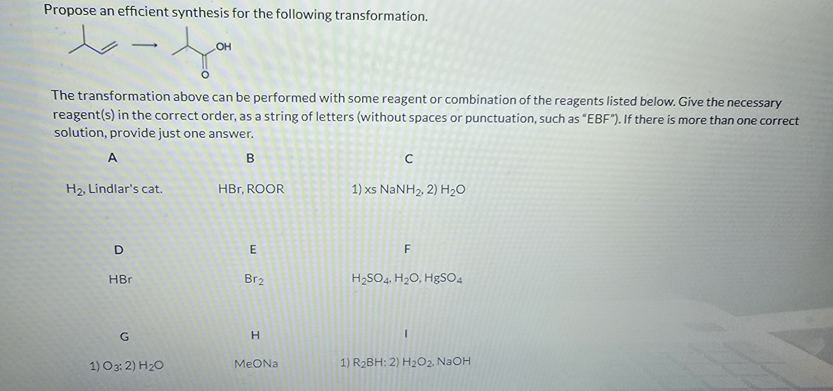 Solved Propose an ﻿efficient synthesis for the following | Chegg.com