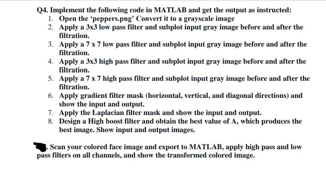 Q4. Implement the following code in MATLAB and get | Chegg.com