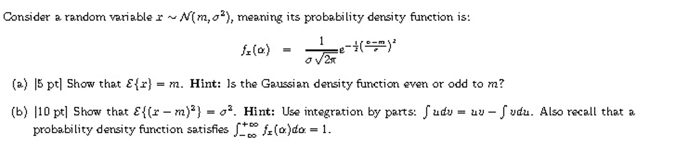 Solved Consider a random variable r∼N(m,σ2), ﻿meaning its | Chegg.com