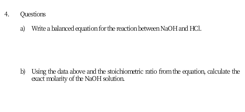 Solved PREPARATION AND STANDARDIZATION OF HCI SOLUTION WITH | Chegg.com