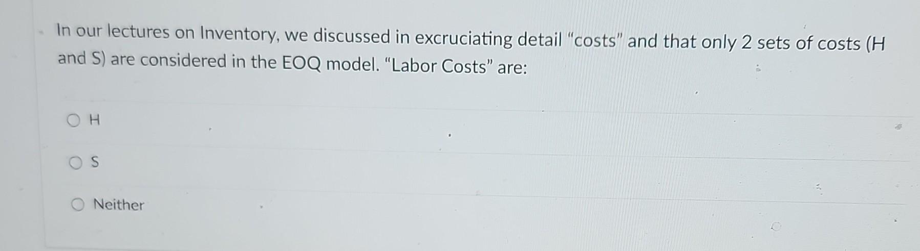 Solved In our lectures on Inventory, we discussed in | Chegg.com