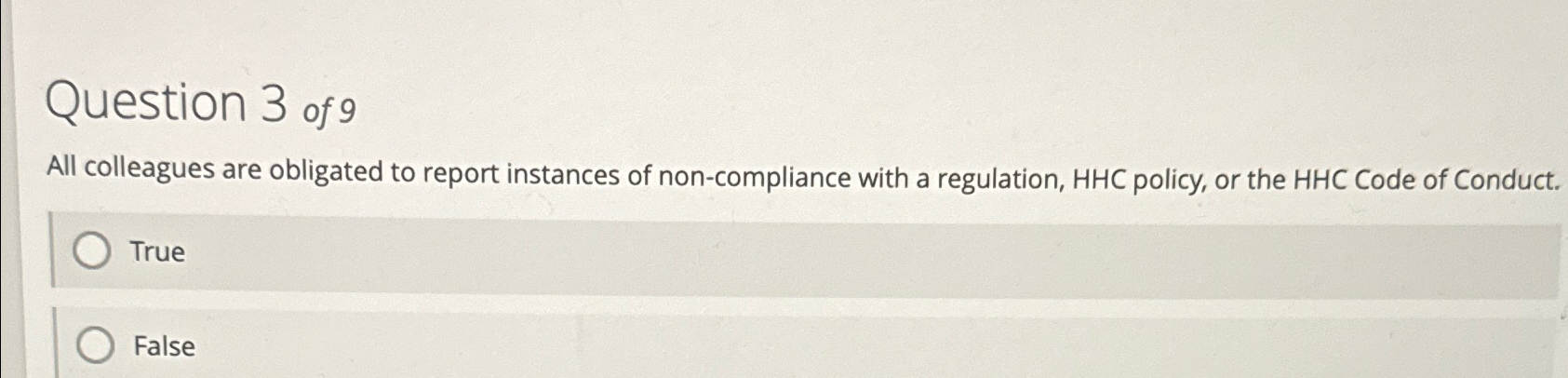 Solved Question 3 ﻿of 9All colleagues are obligated to | Chegg.com
