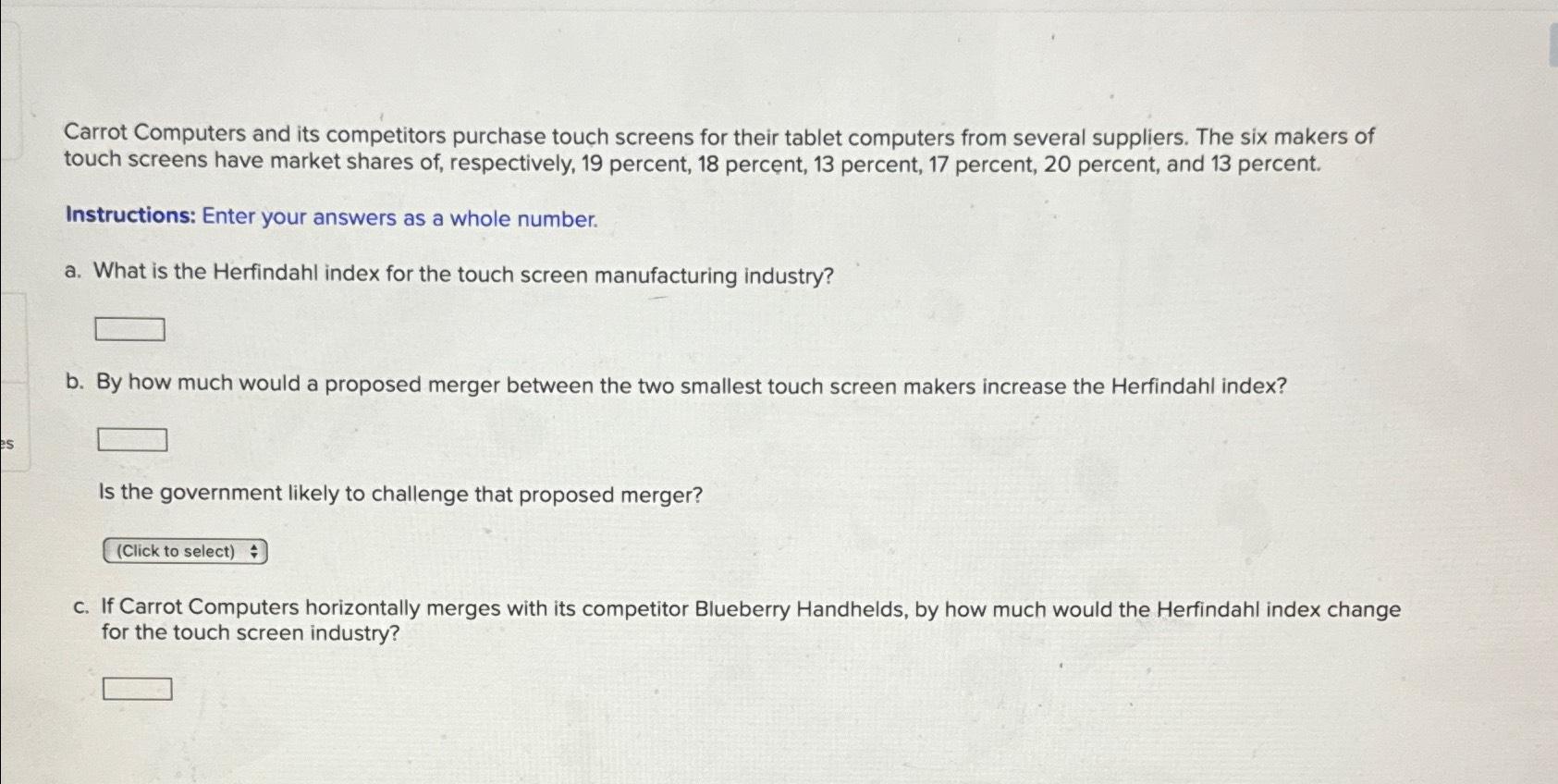 Solved Carrot Computers and its competitors purchase touch | Chegg.com