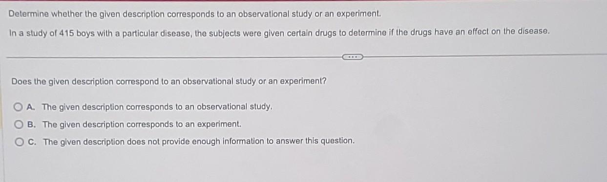 Solved Determine whether the given description corresponds | Chegg.com