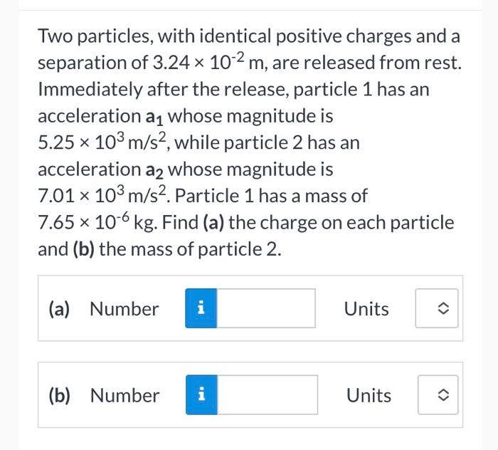 Solved Two particles, with identical positive charges and a | Chegg.com