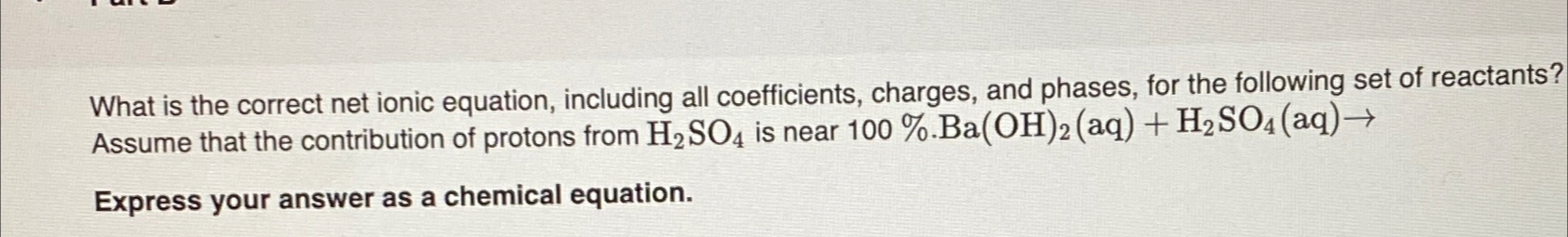 Solved What is the correct net ionic equation, including all | Chegg.com