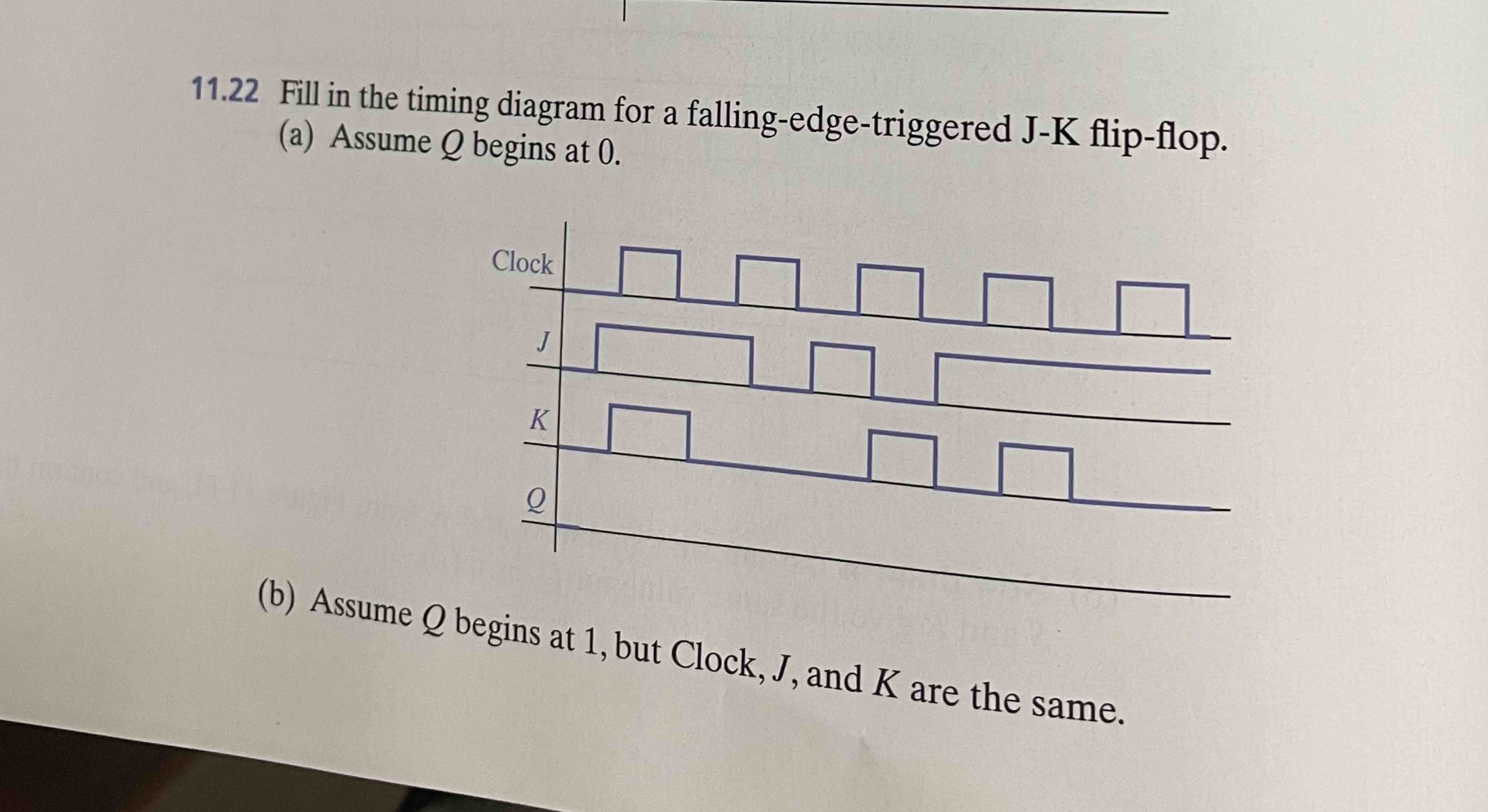 Solved 11.22 ﻿Fill in the timing diagram for a | Chegg.com