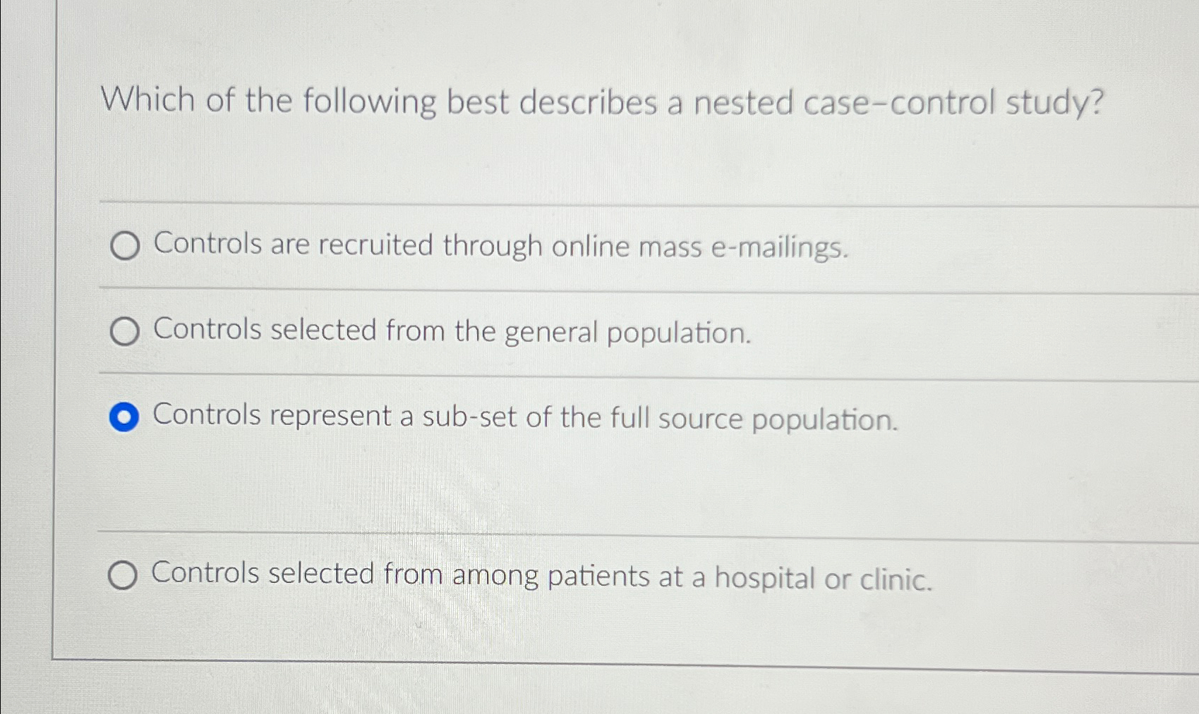 Solved Which of the following best describes a nested | Chegg.com