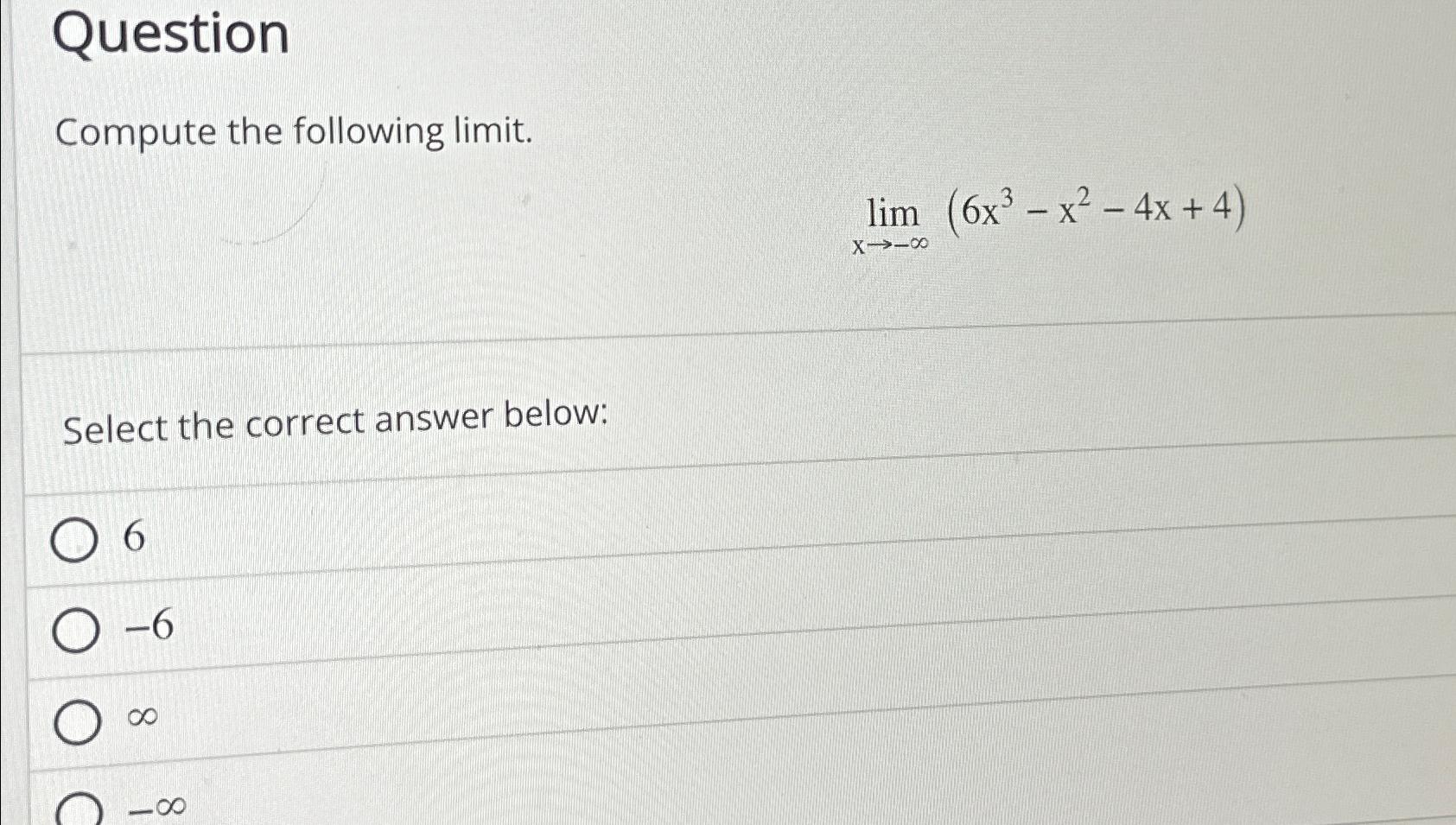 Solved QuestionCompute the following | Chegg.com