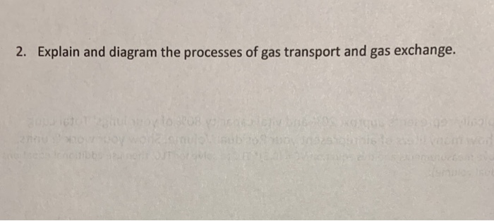 Solved 2. Explain and diagram the processes of gas transport | Chegg.com