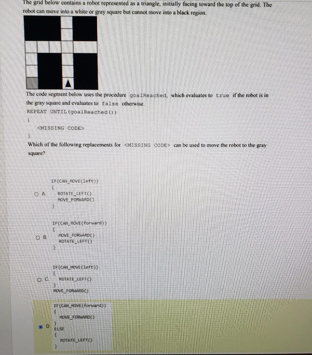 Solved The Grid Below Contains A Robou Represented As A Chegg