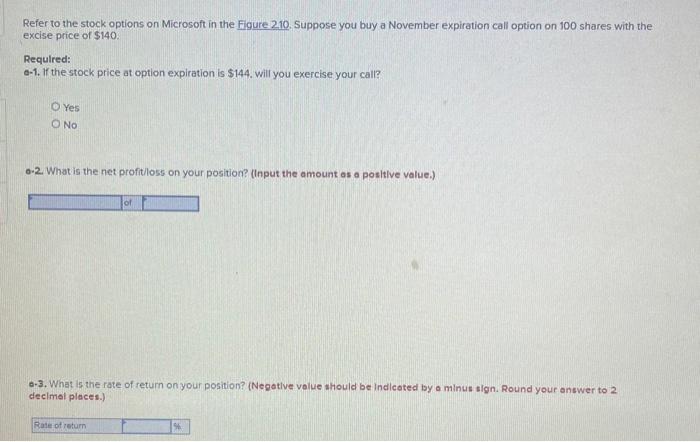 Solved Refer to the stock options on Microsoft in the Figure | Chegg.com