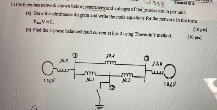Solved In the three-bus network shown below; reactances;and | Chegg.com