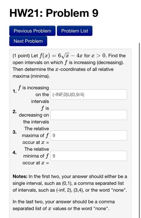 Solved (1 point) Let f(x)=x+4x−2. Find the open intervals on | Chegg.com