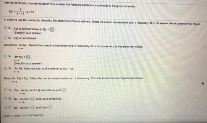 Solved Use the continuity checklist to determine whether the | Chegg.com
