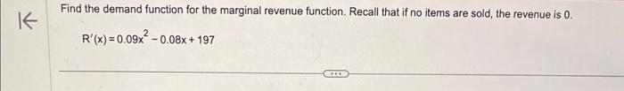 Solved Find the demand function for the marginal revenue | Chegg.com