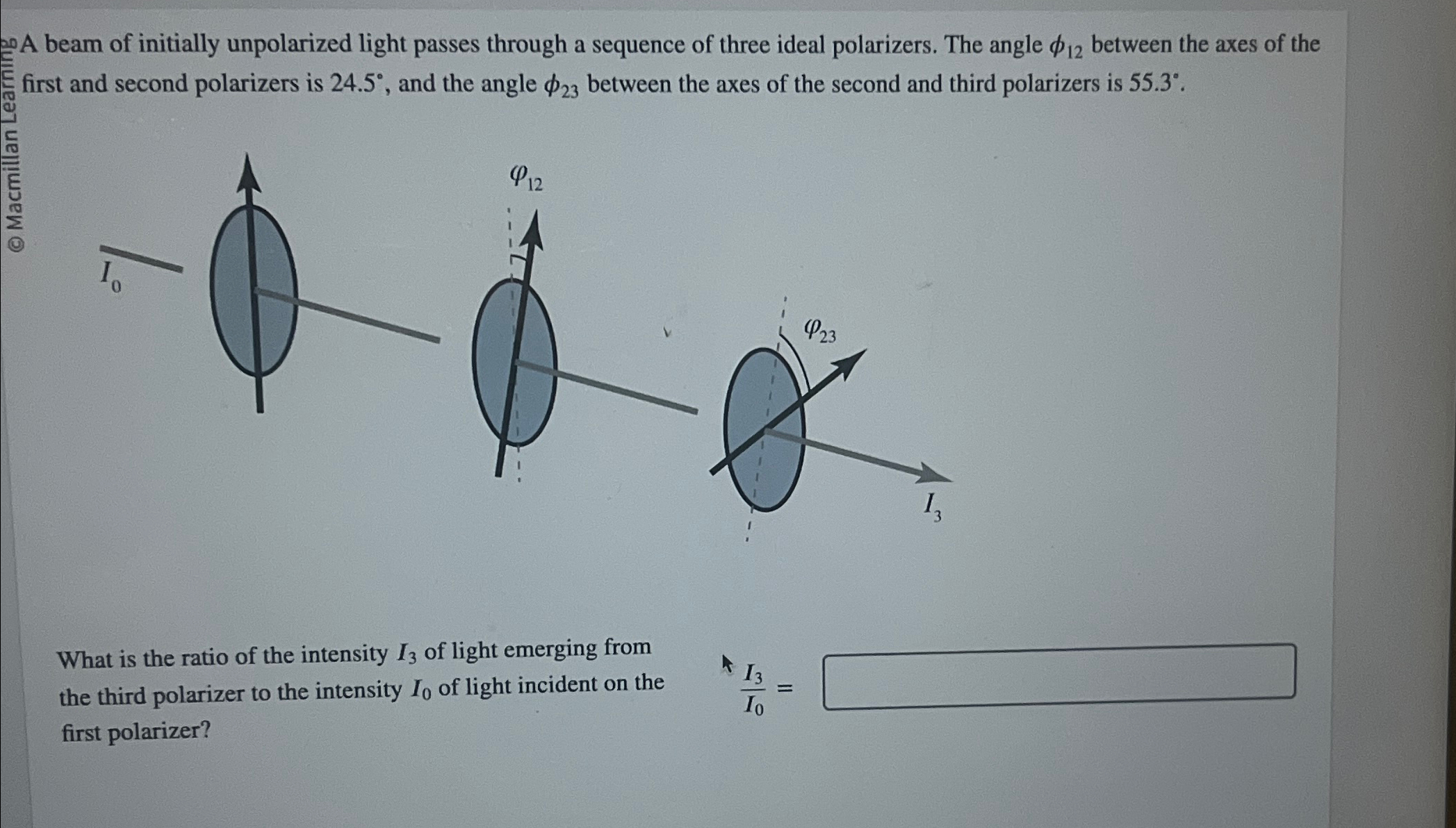 Solved A beam of initially unpolarized light passes through | Chegg.com