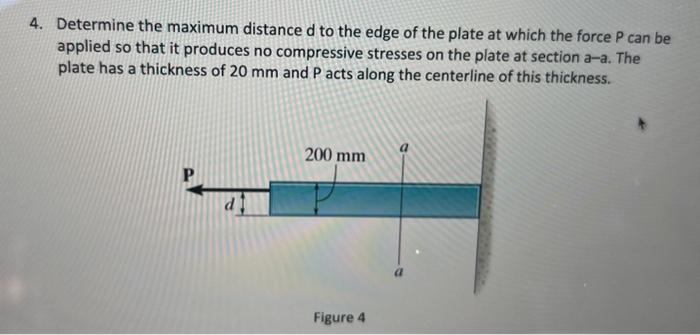 Solved 4. Determine the maximum distance d to the edge of | Chegg.com
