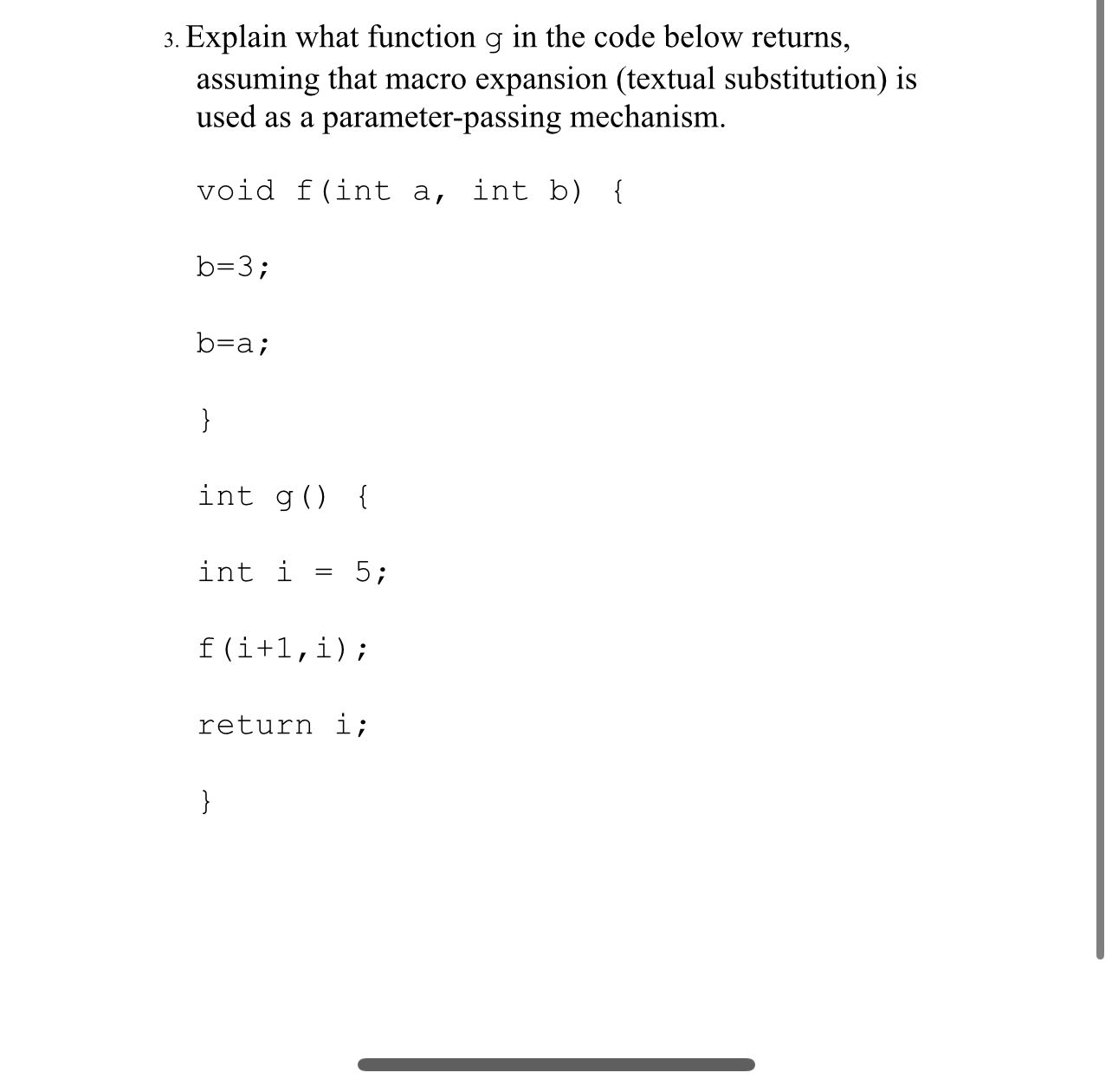 Solved Explain what function g ﻿in the code below | Chegg.com