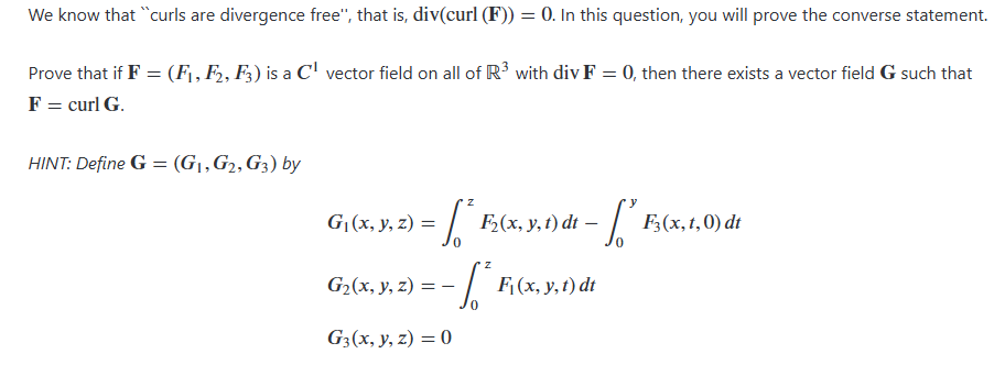 Solved We ﻿know that "curls are divergence free", that is, | Chegg.com