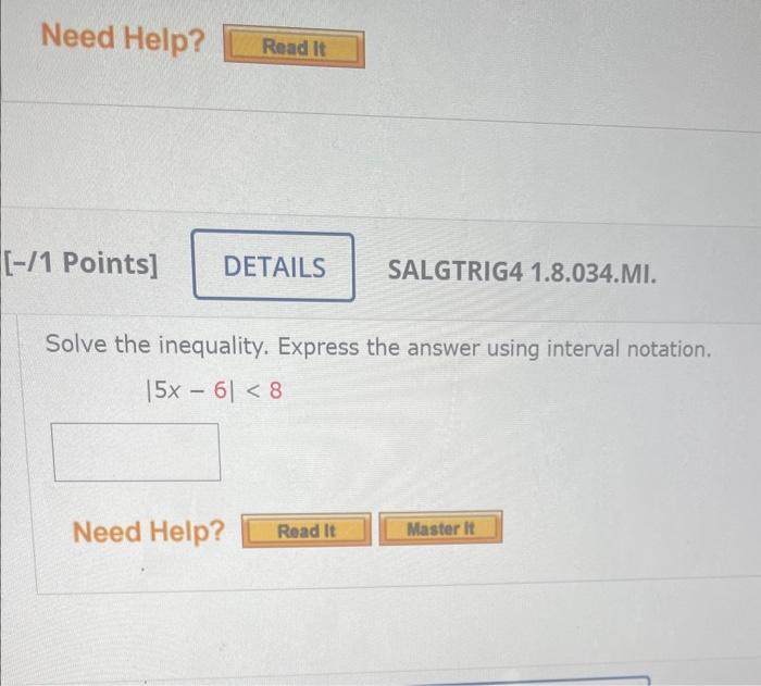 Solved write the equation in interval notation form and | Chegg.com