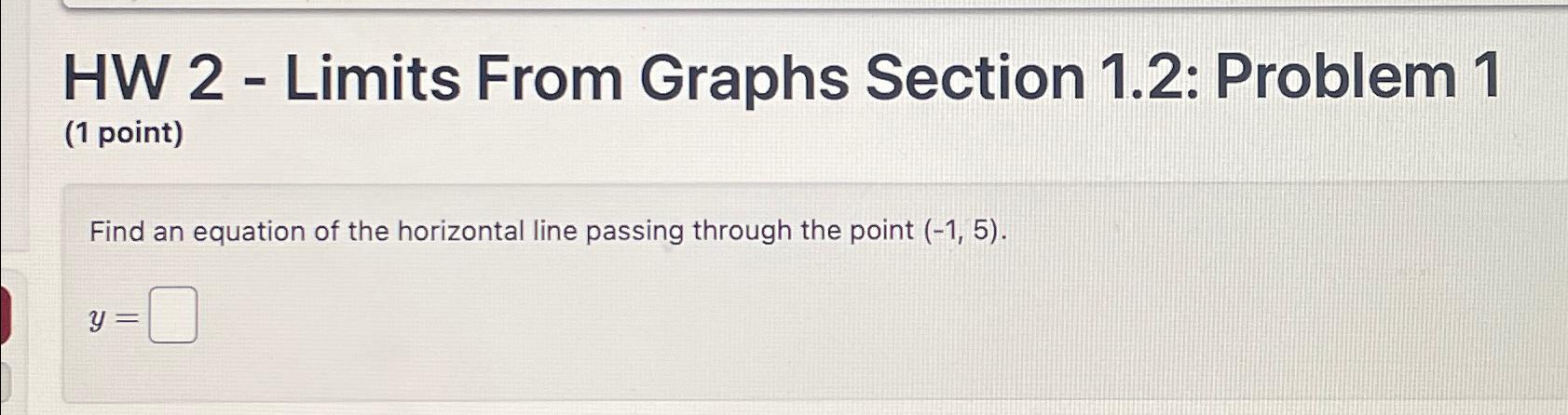 Solved HW 2 - ﻿Limits From Graphs Section 1.2: Problem 1 (1 | Chegg.com