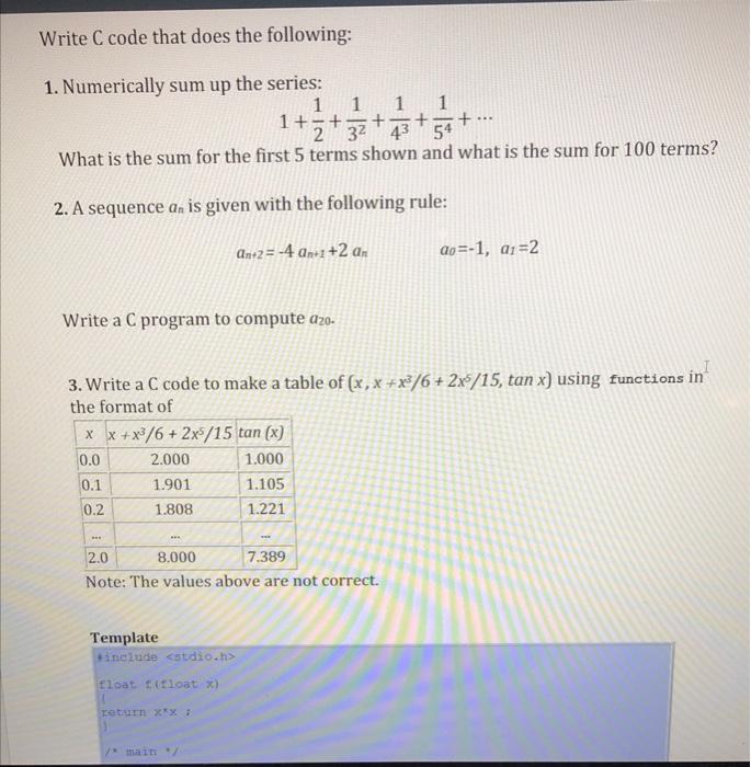 Solved please help!! create a c code for the following using | Chegg.com